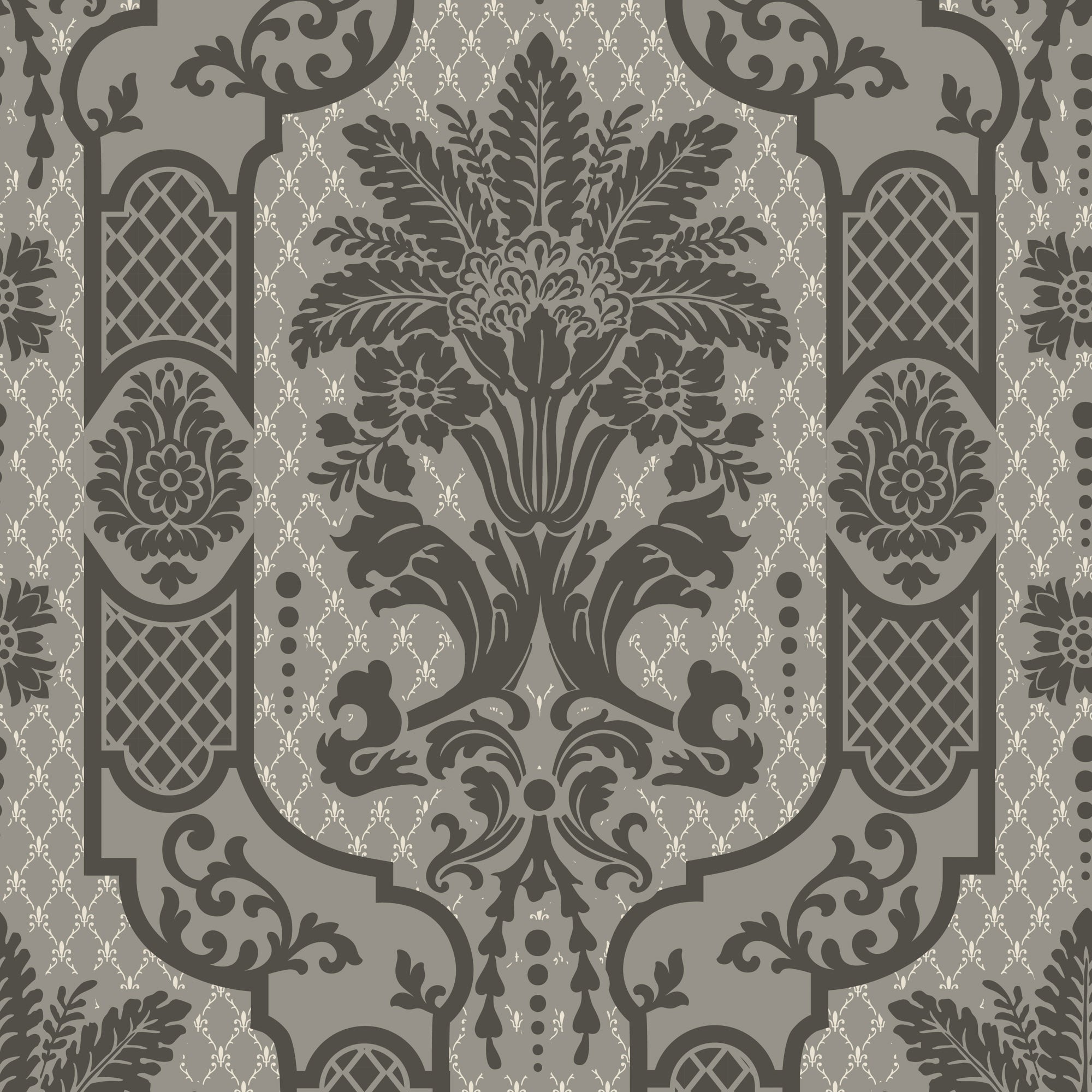 Columnar Bloom - Umber Ink Wallpaper – Mitchell Black
