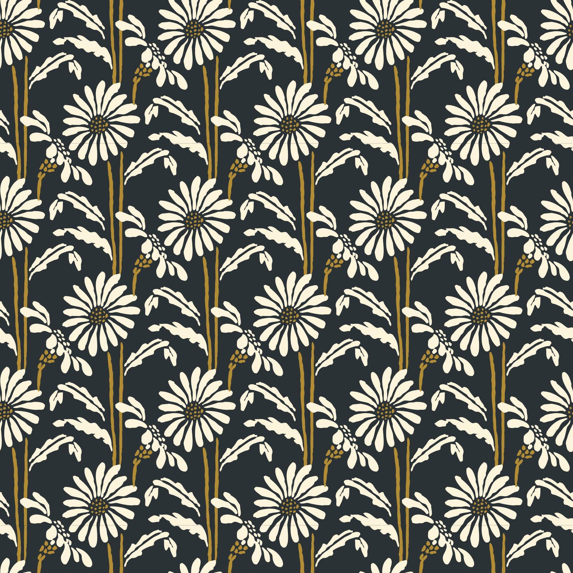 Woodland Bloom - Soot Black Floral Wallpaper – Mitchell Black