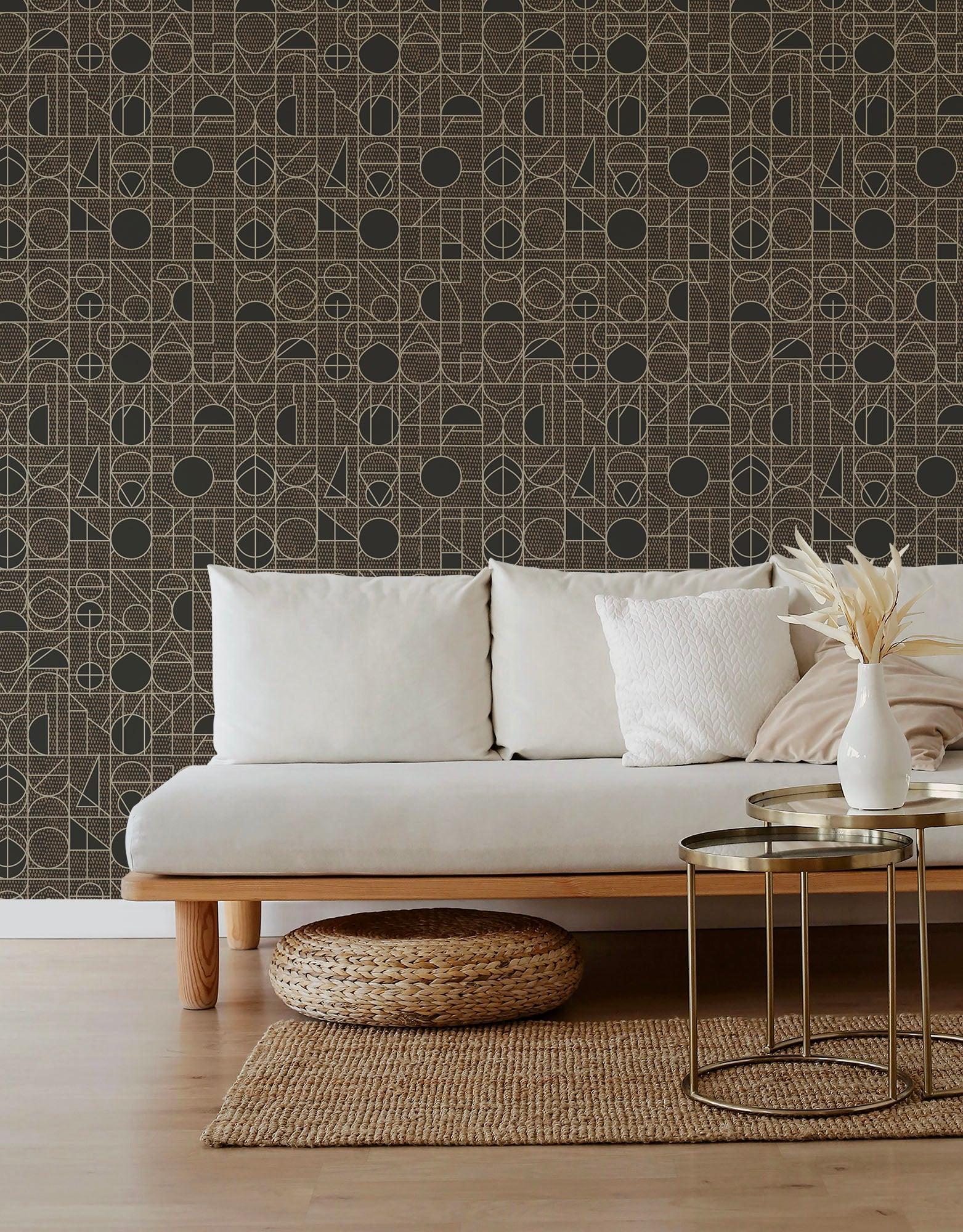 Kali - Black & Mocha Wallpaper by Forbes Masters - Mitchell Black
