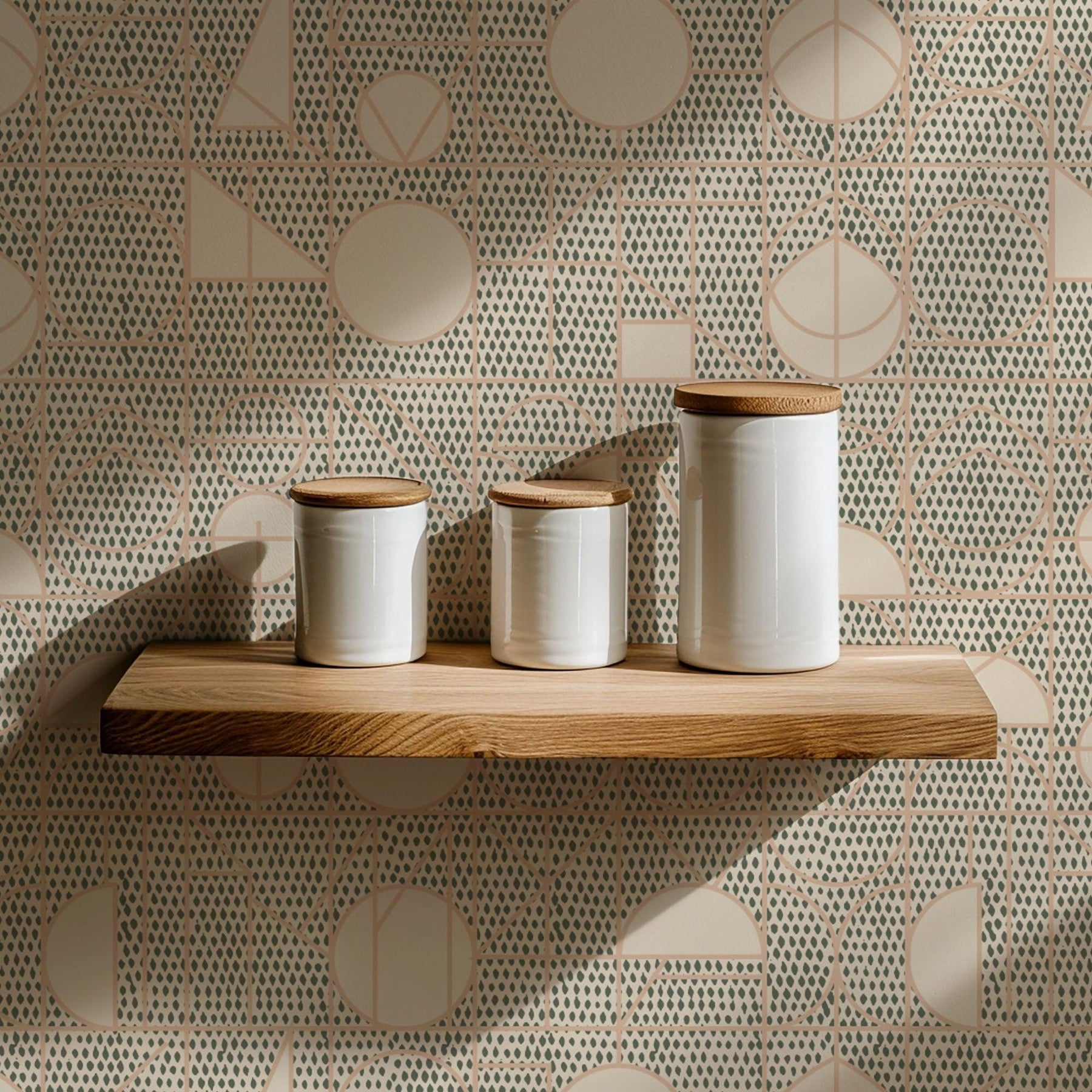 Kali - Olive & Peach Wallpaper by Forbes Masters - Mitchell Black