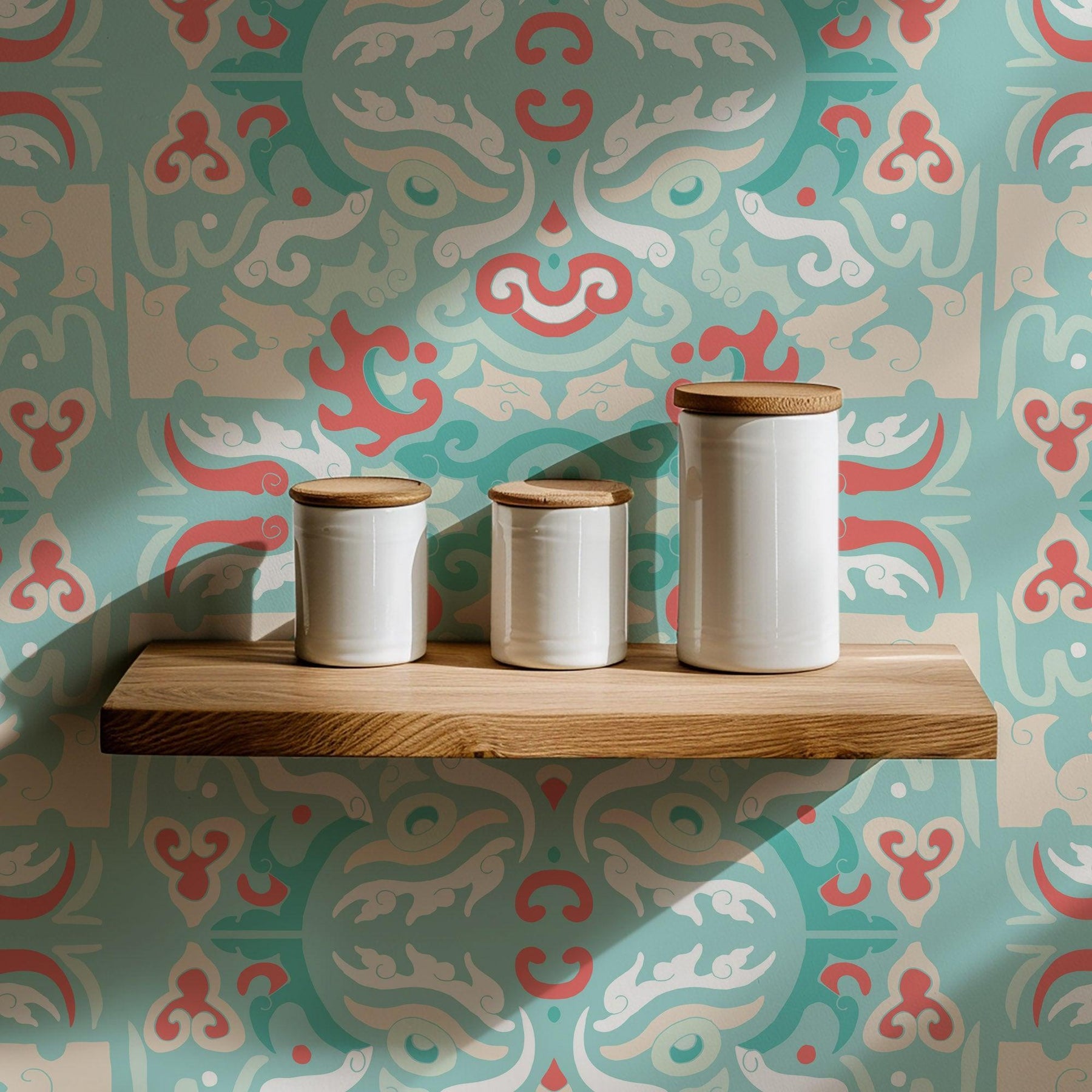 Foo Dog - Coral Reef Wallpaper - Mitchell Black