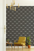 African Art Deco Shell - Black Wallpaper – Mitchell Black