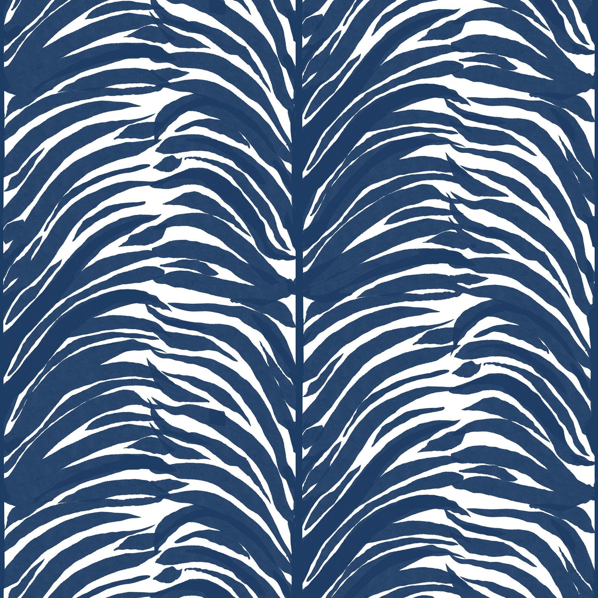 Deco Fern - Marine Floral Wallpaper by Bohemian Bungalow – Mitchell Black