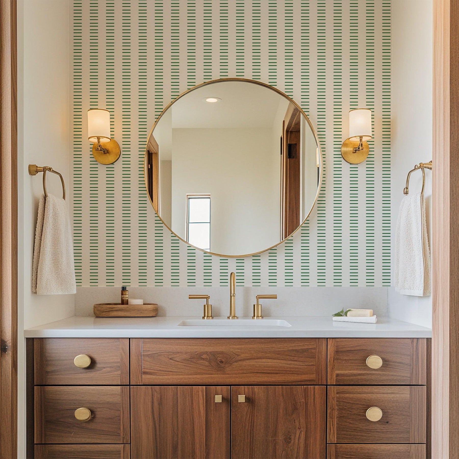 Dashing - Signature Green Geometric Wallpaper by Mrs. Paranjape ...