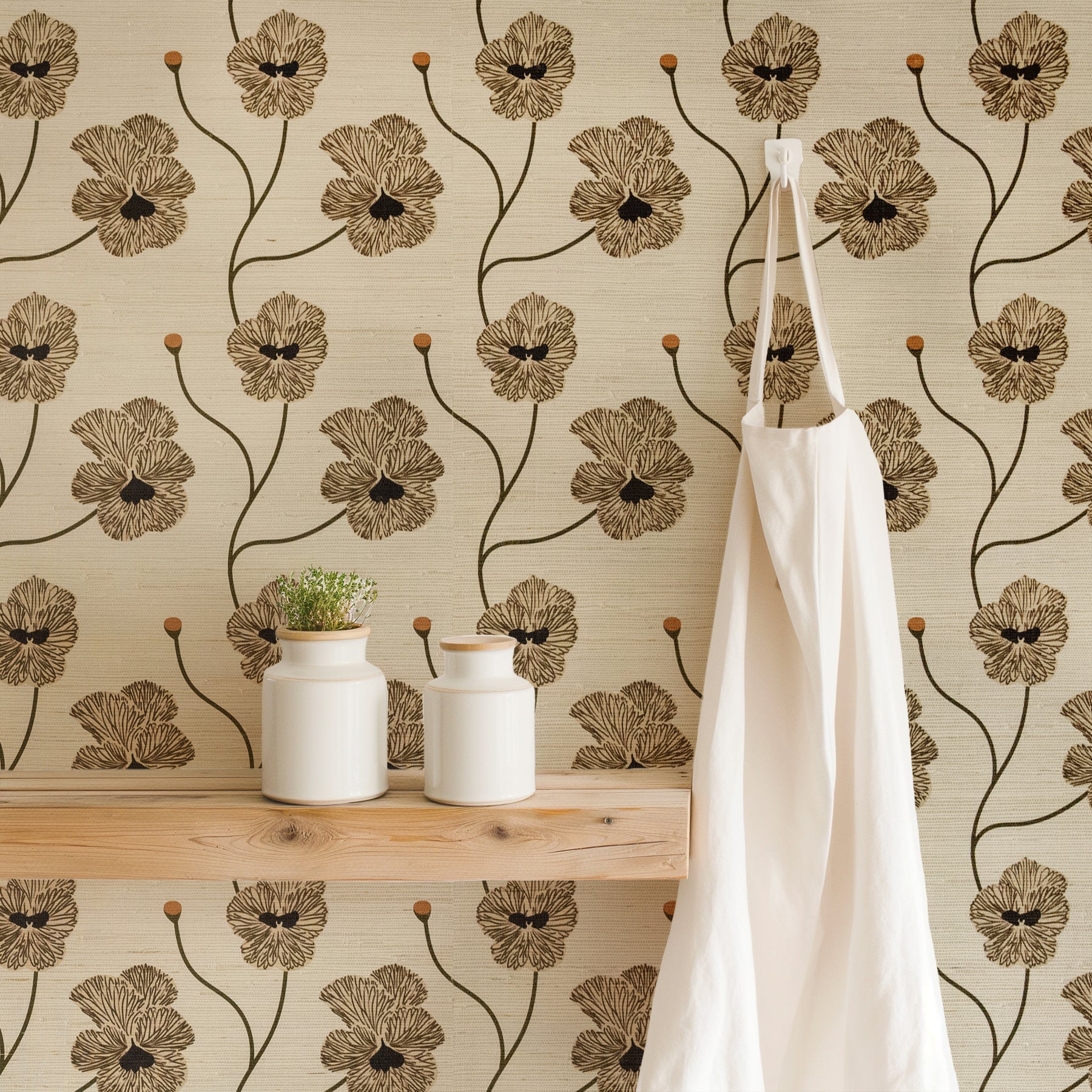 Flourish Linen Grasscloth – Mitchell Black