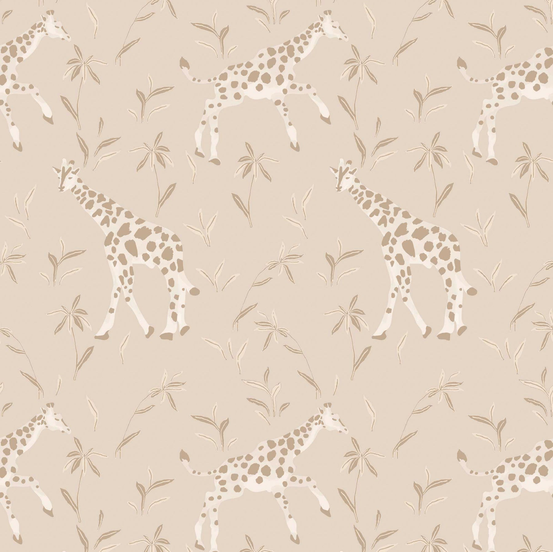 Gentle Giraffe - Cream Taupe Wallpaper by Blessed Little Bungalow ...