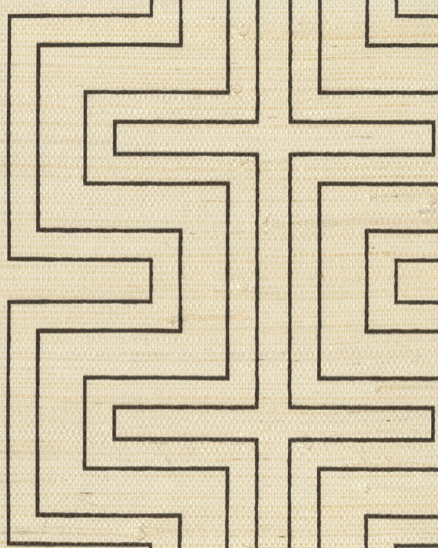 Patterned Grasscloth Wallpaper Collection – Mitchell Black