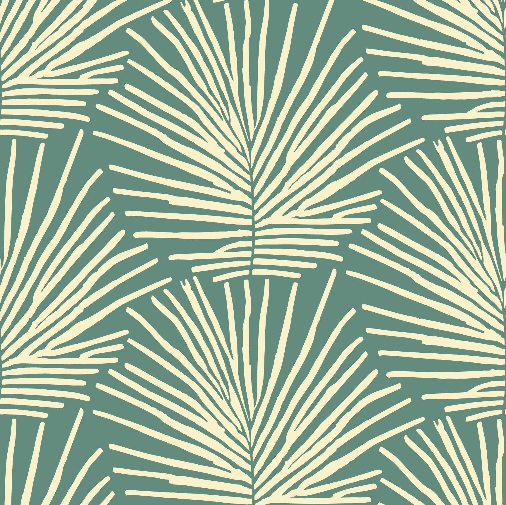 Isle of Palms - Teal Cream Wallpaper by Blessed Little Bungalow ...