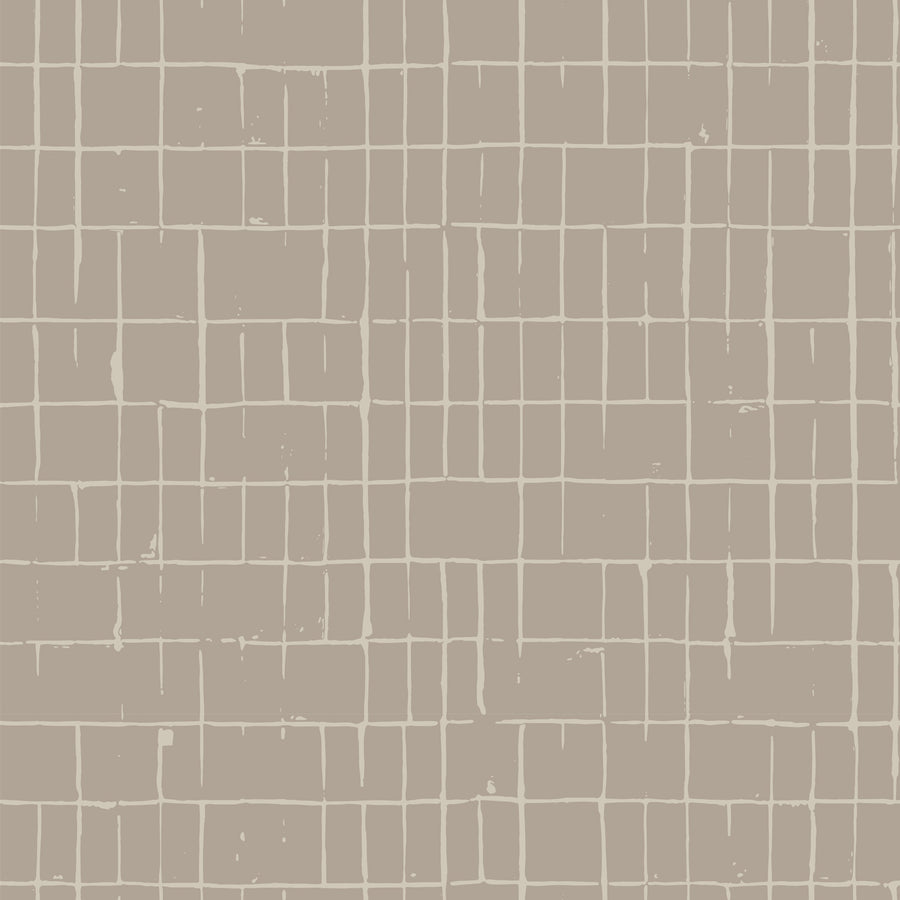 Fractured Grid - Earthen Beige Wallpaper - Mitchell Black