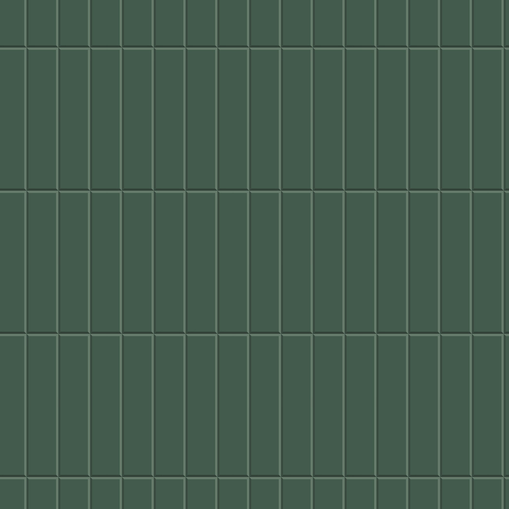 Tall Tiles - Forest Green Wallpaper – Mitchell Black