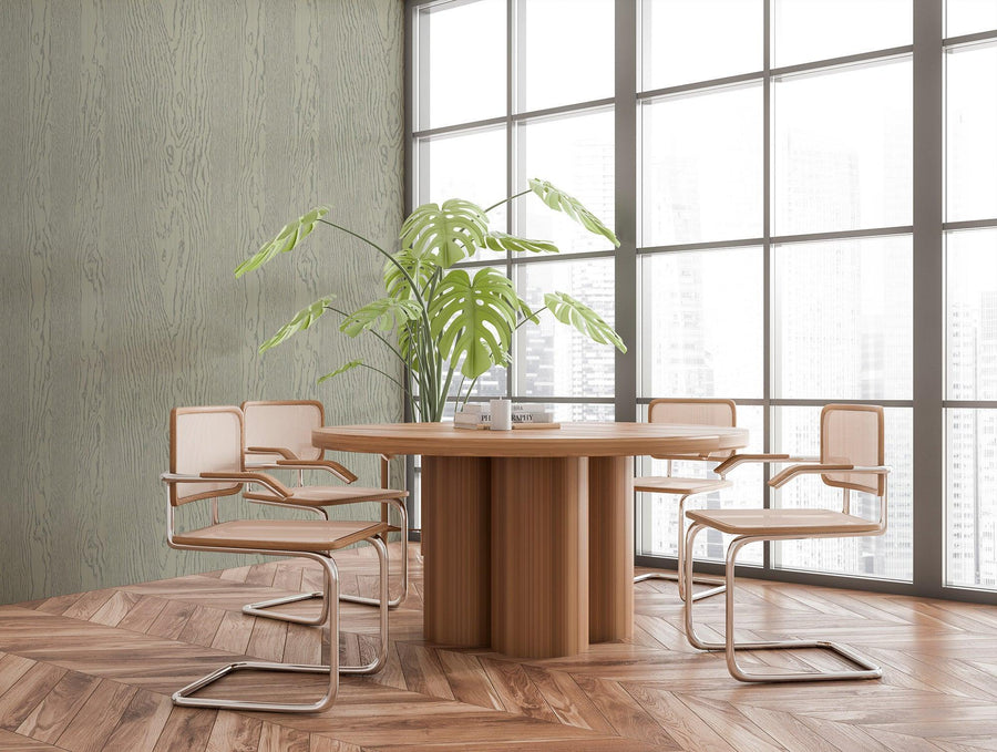 Urban Timber - Sage Green Wood Wallpaper - Mitchell Black