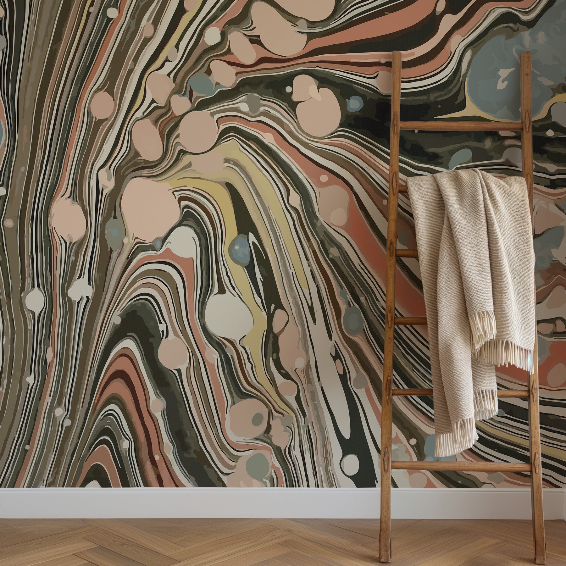 Marble Mirage Wall Mural - Polychrome - Mitchell Black