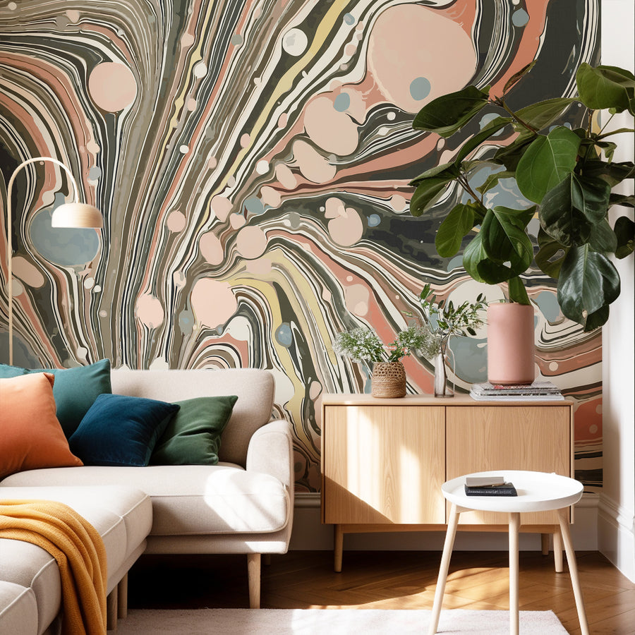 Marble Mirage Wall Mural - Polychrome - Mitchell Black