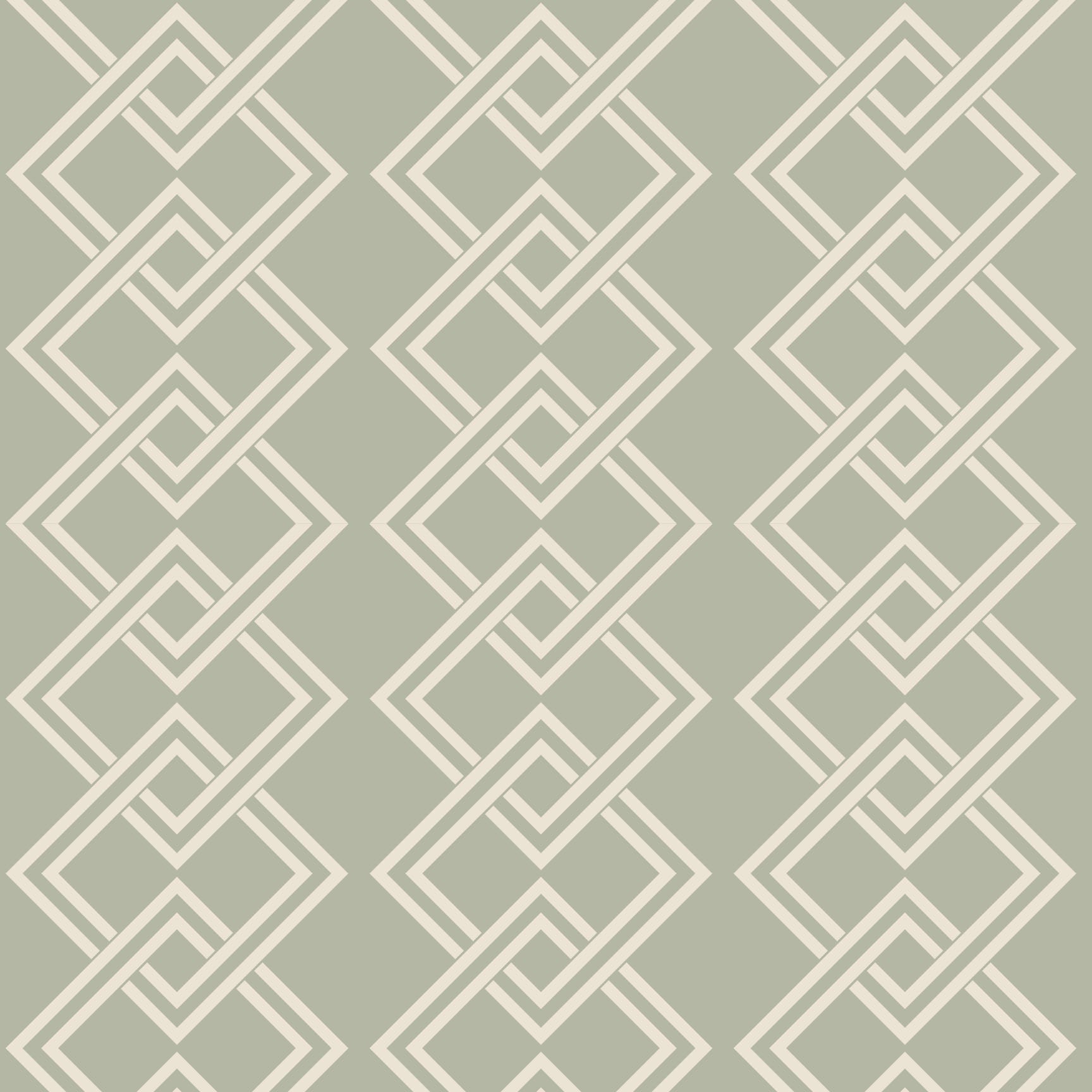 Mod Block - Parchment Sage Wallpaper - Mitchell Black