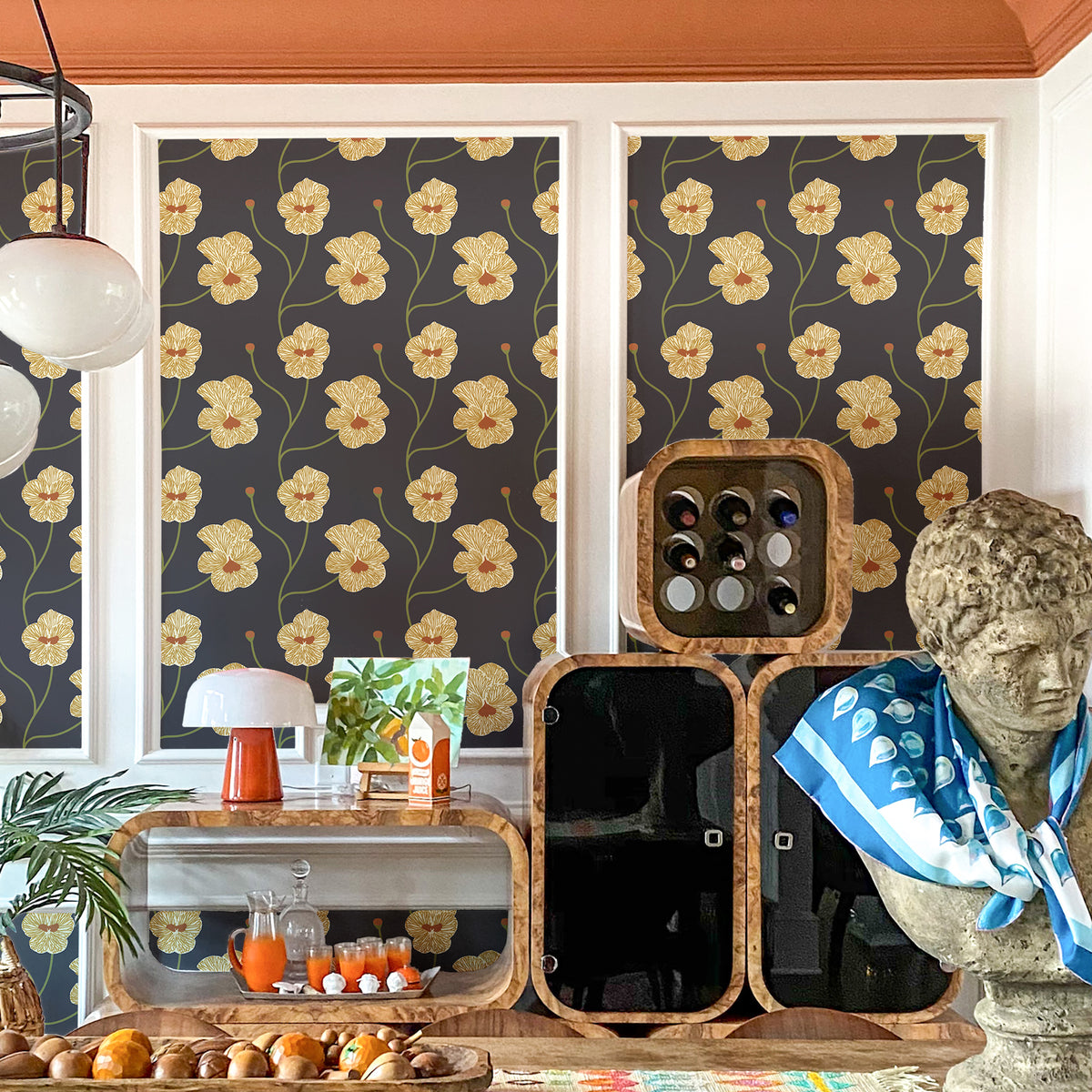 Mitchell Black Wallpaper & Textiles Chicago