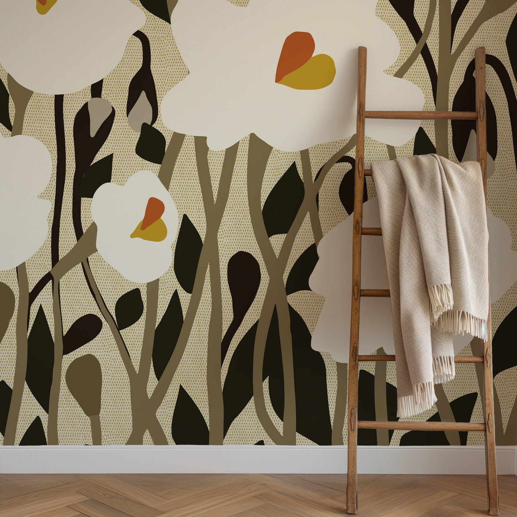 Poppy Fields Floral Wall Mural - Desert Bloom - Mitchell Black