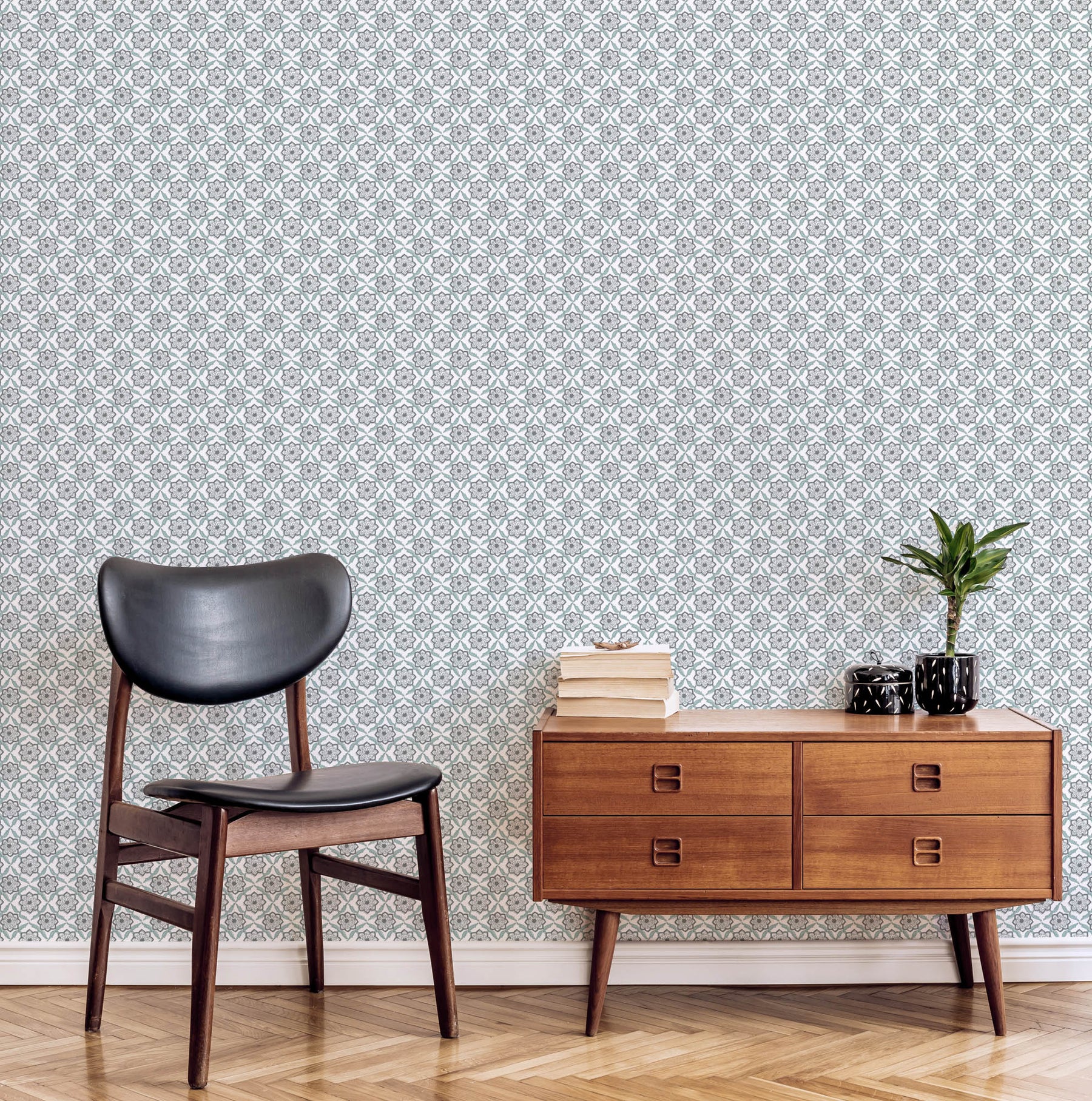 Seraphim - Tern Gray Wallpaper by August Table - Mitchell Black