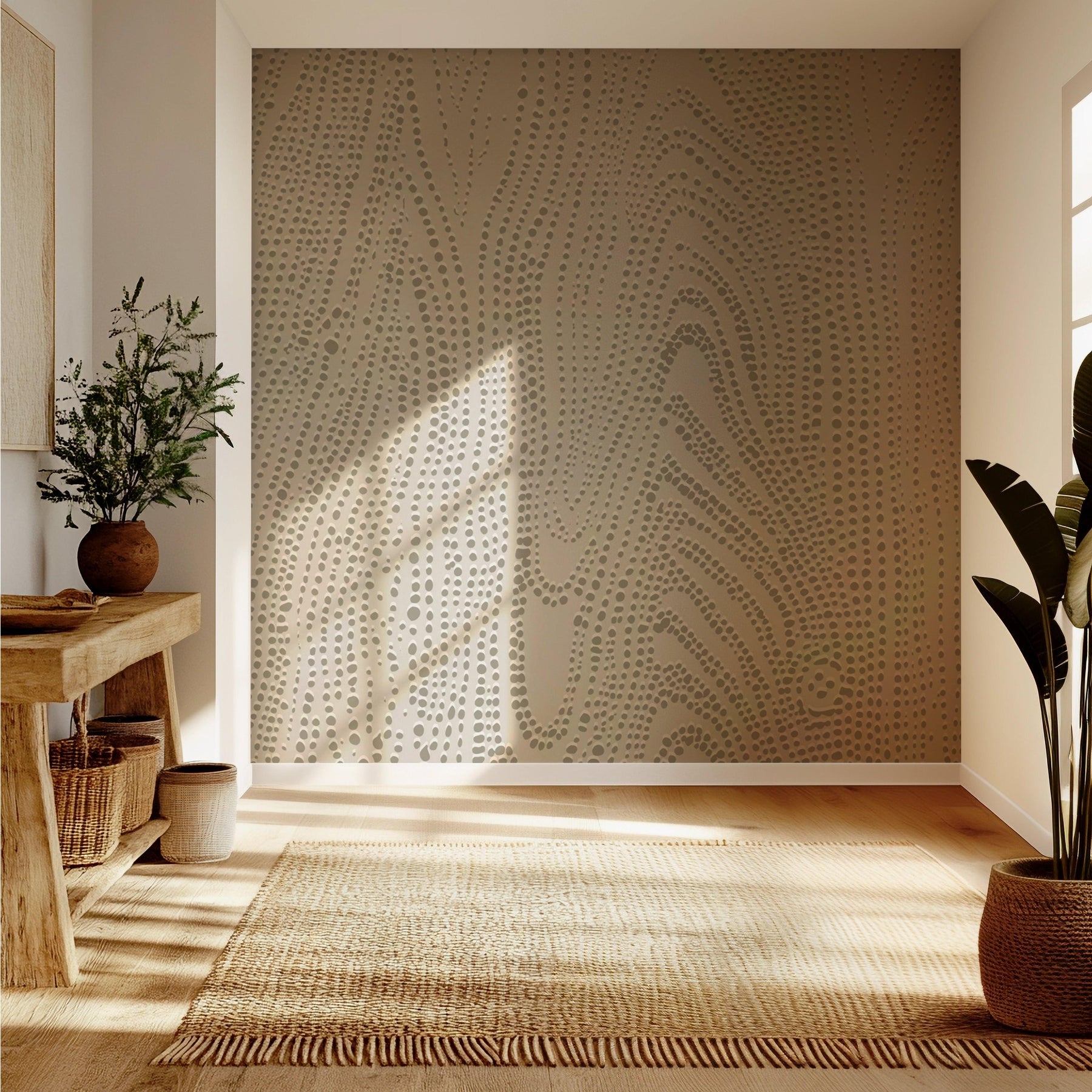 Shagreen Waves Wall Mural - Parchment - Mitchell Black