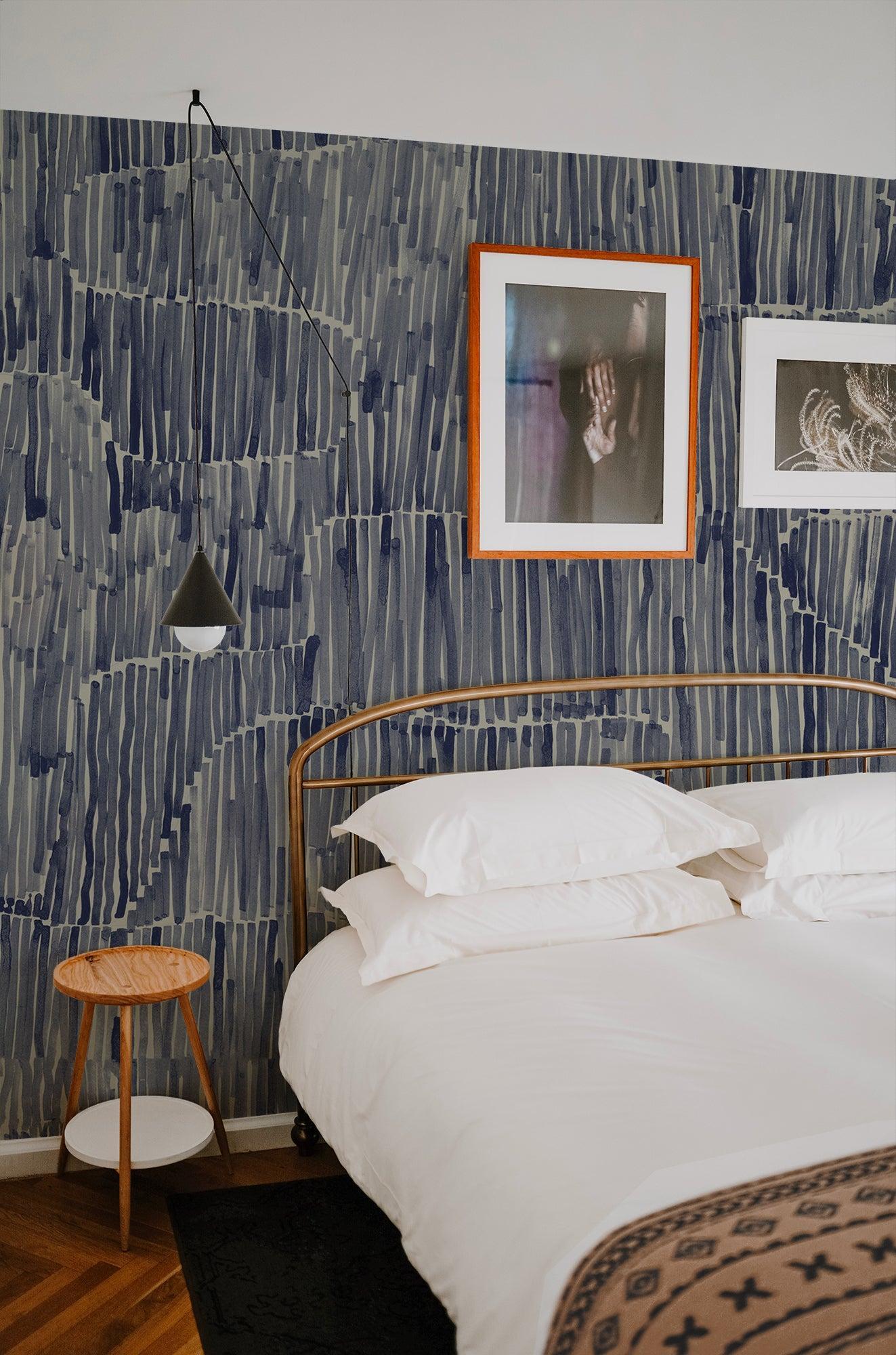 Stacked Wall Mural - Prussian Blue - Mitchell Black