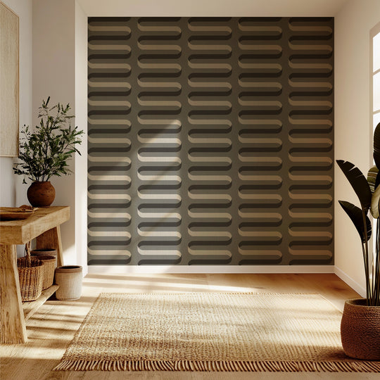 Folding Ribbon - Smoky Umber Wallpaper - Mitchell Black