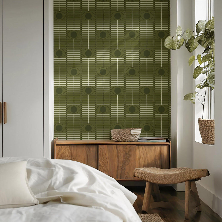 Osidan - Olive Oasis Wallpaper - Mitchell Black