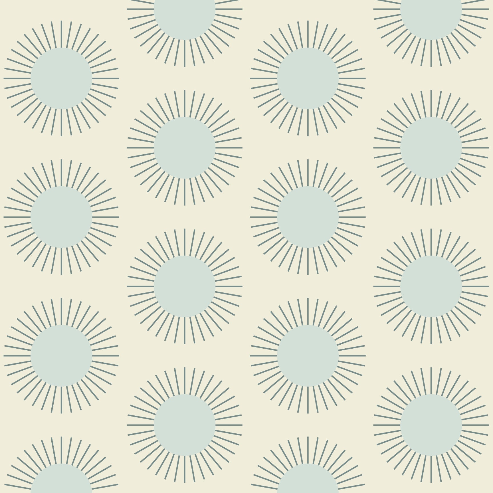Sunburst - Solar Blue Wallpaper - Mitchell Black