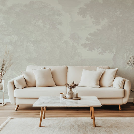 Edge of a Wood Wall Mural - Shell Tint - Mitchell Black