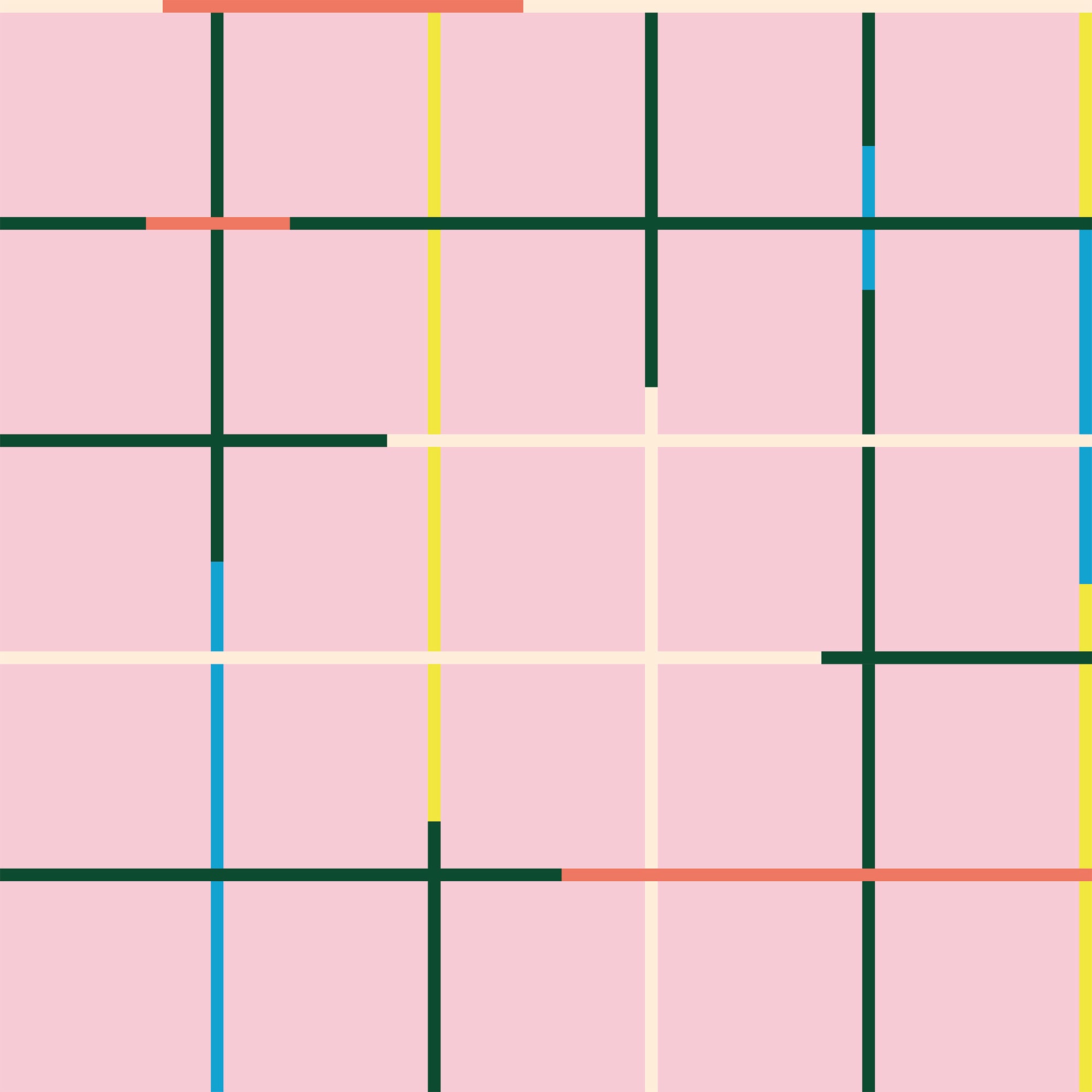 Grid- Pink Wallpaper by Poketo - Mitchell Black