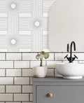 Wacker - Quartz White Wallpaper - Mitchell Black