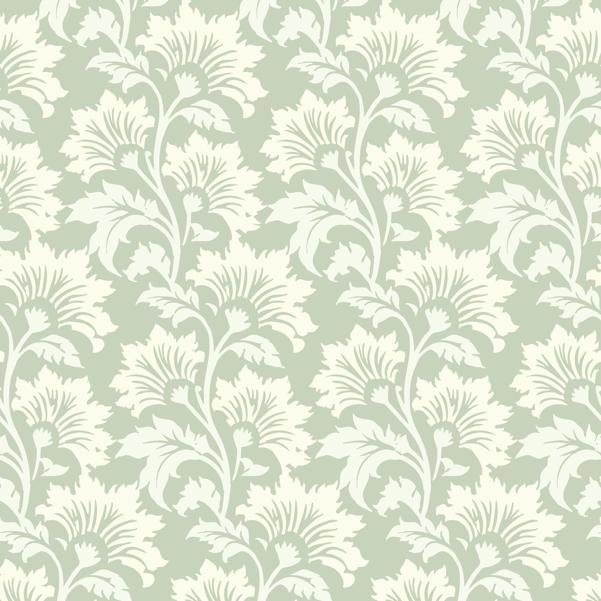 Wildflower - Pale Herb Botanical Wallpaper - Mitchell Black