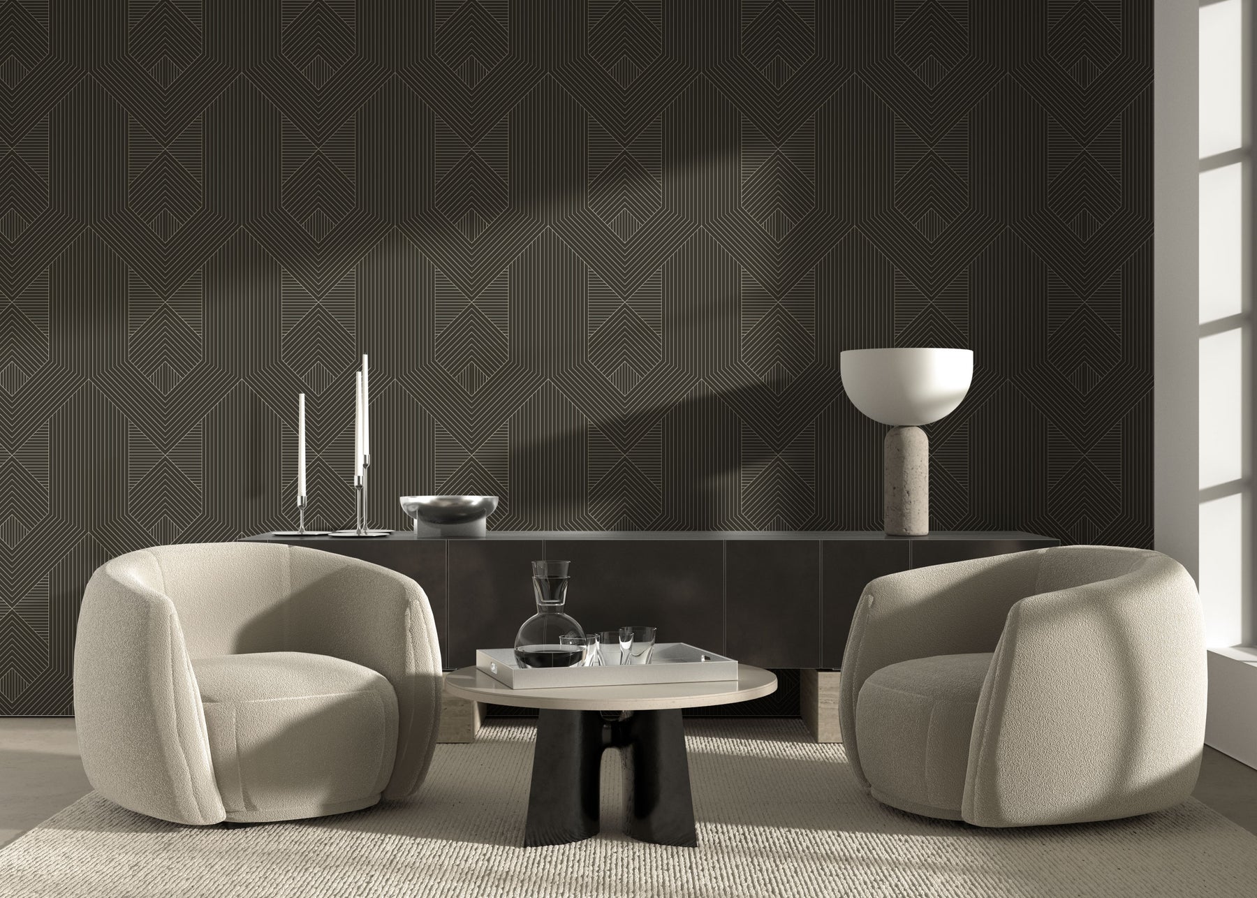 Zuri - Dark Cocoa Wallpaper by Sabrina Yvonne - Mitchell Black