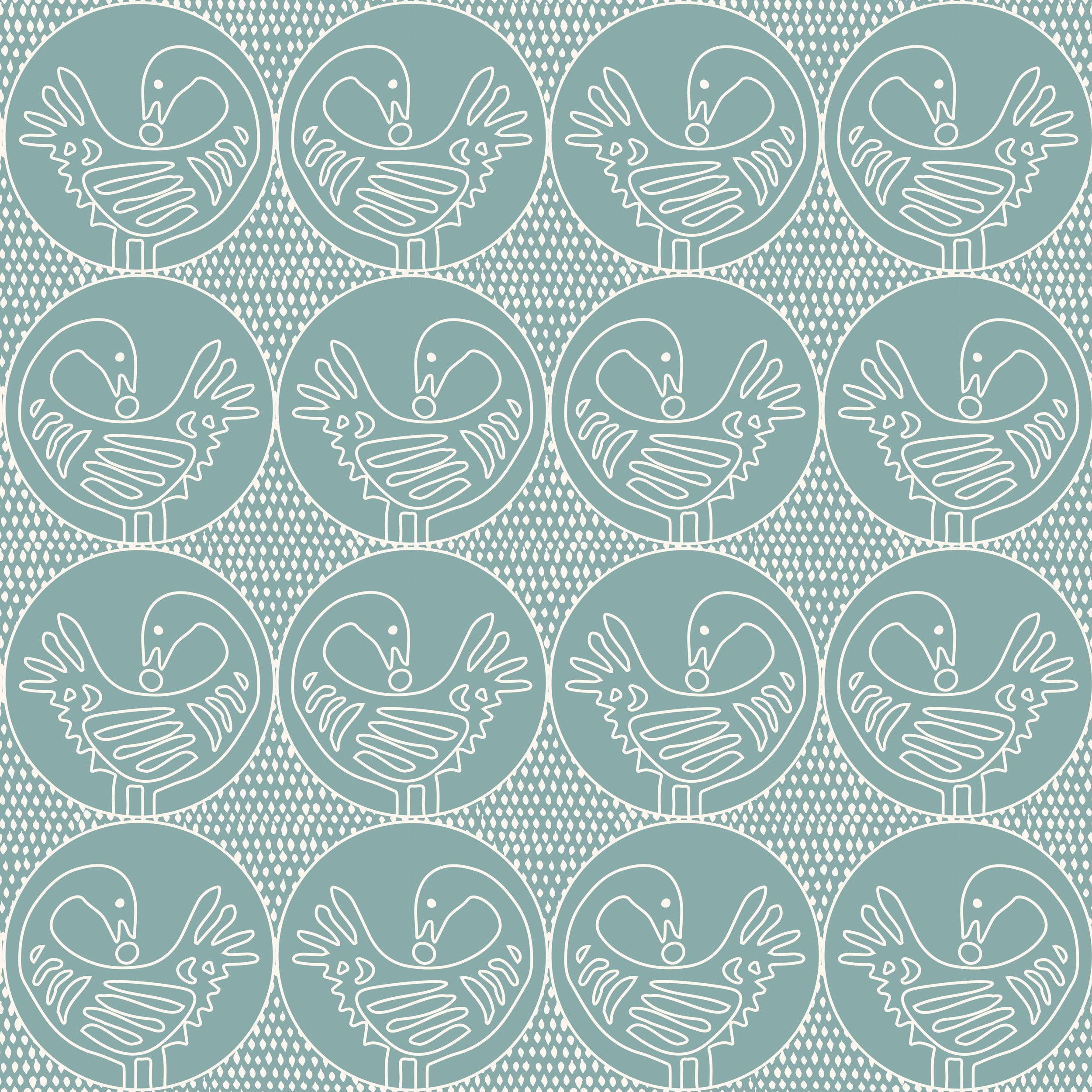 Sankofa - Sea Cliff Blue Wallpaper by Forbes Masters - Mitchell Black