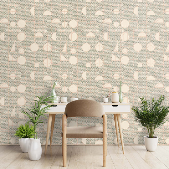 Kali - Olive & Peach Wallpaper by Forbes Masters - Mitchell Black