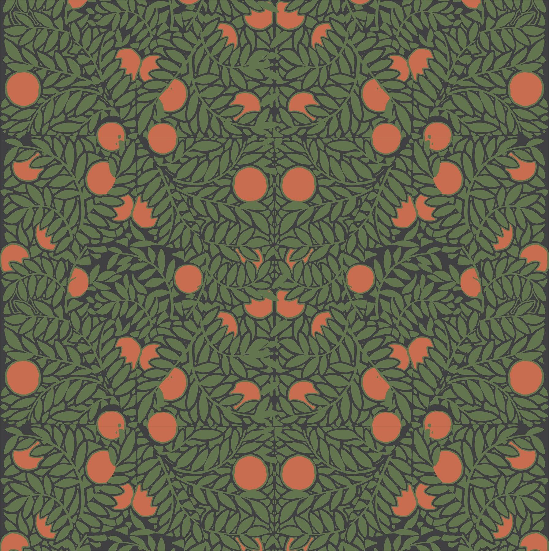 Orange Bush - Forest Floral Wallpaper – Mitchell Black